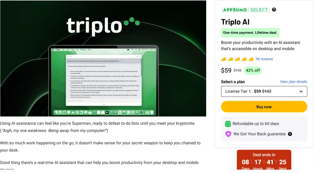 Triplo AI AppSumo Lifetime Deal (42% Off) + 10%OFF Coupon + $5000 ...